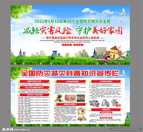 防灾减灾知识宣传栏设计图 Psd分层素材 Psd分层素材 设计图库 昵图网