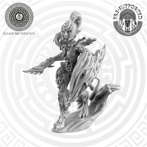 3d printable warrior dryad by games mythology