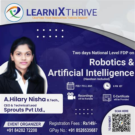 Two Days National Level Fdp On Robotics And Artificial Intelligence