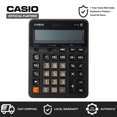 Casio GX B Dekstop Type Digits Calculator With Extra LARGE Display Solar And Battery