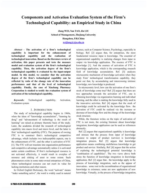 Components And Activation Evaluation System Of The Firms Technological