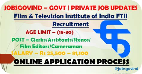 Film And Television Institute Of India Ftii Recruitment 2023 For Clerks