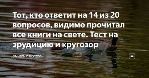 Тот кто ответит на 14 из 20 вопросов видимо прочитал все книги на