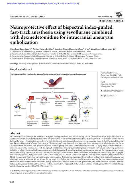 Pdf Neuroprotective Effect Of Bispectral Index Guided Fast Track