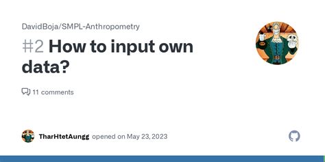 How To Input Own Data · Issue 2 · Davidboja Smpl Anthropometry · Github