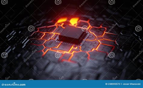 Advanced Technology Concept Visualization Circuit Board Cpu Processor Stock Illustration