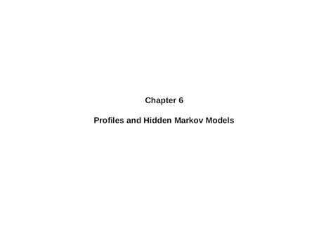 ppt chapter 6 profiles and hidden markov models dokumen tips