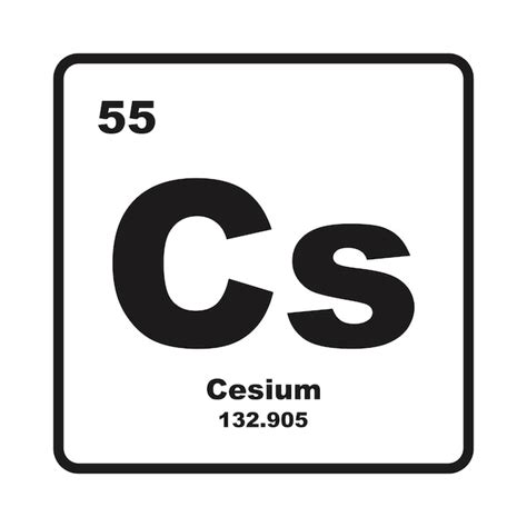 Premium Vector Cesium Icon Chemical Element In The Periodic Table