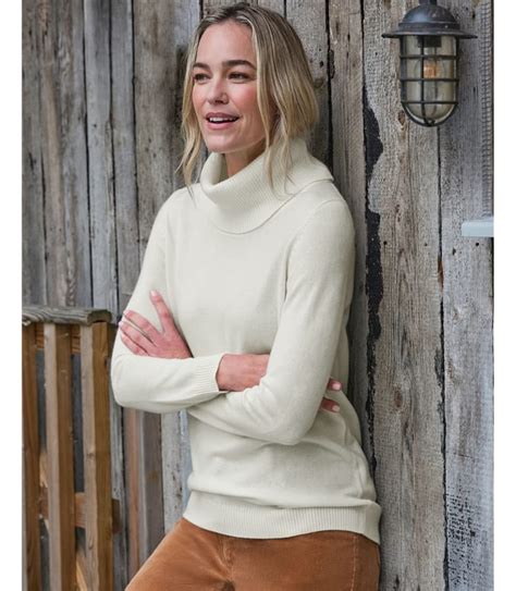 Cream Cashmere And Merino Long Sleeve Cowl Neck Sweater Woolovers Us