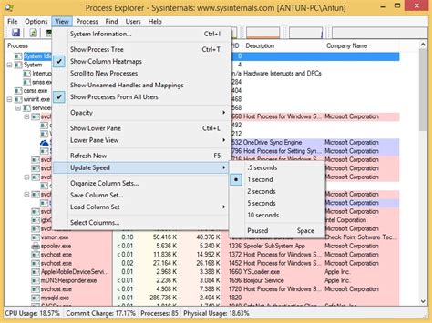 Update Refresh Speed Process Explorer
