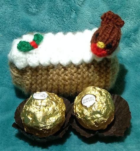 Christmas Yule Log Ferrero Choc Cover Knitting Pattern By Rebecca