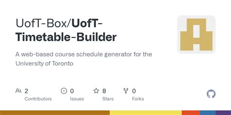 Github Uoft Boxuoft Timetable Builder A Web Based Course Schedule