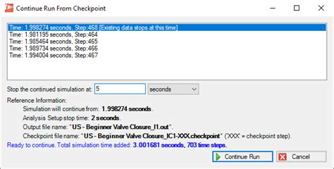 Transient Checkpoints Panel