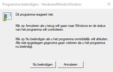 Windows 10 Unresponsive Program HardwareMonitorWindow Super User