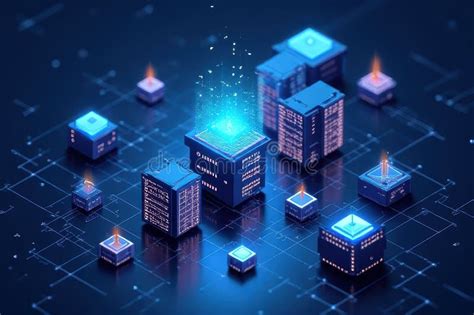 Visualizing Data Center Management Through Load Balancing Hosting Solutions Stock Illustration