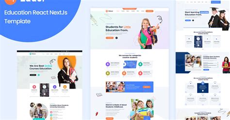 Eduor Education React Nextjs Template Site Templates Landing Page