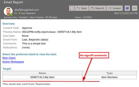 Signoff Comments Not Attached To Email Notification Epm Notify