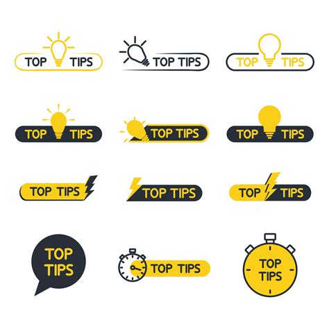 Top Tips Helpful Tricks Tooltip Hint For Website Set Of Tricks Top