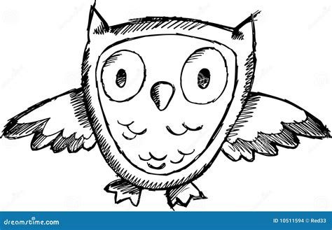 De Schetsmatige Vectorillustratie Van De Uil Vector Illustratie