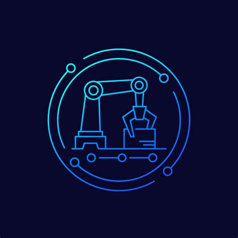 Robotic Assembly Line Automation Vector Icon 15537165 Vector Art At