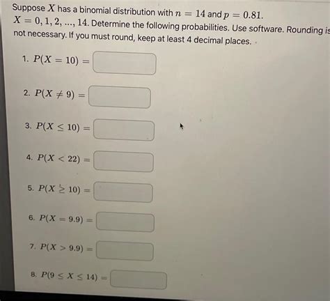 Solved Suppose X Has A Binomial Distribution With N 14 And Chegg Com