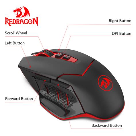 Redragon M690-1 Wireless Gaming Mouse with DPI Shifting, 2 Side Button ...
