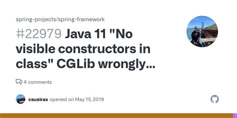 Java 11 No Visible Constructors In Class Cglib Wrongly Used Works In