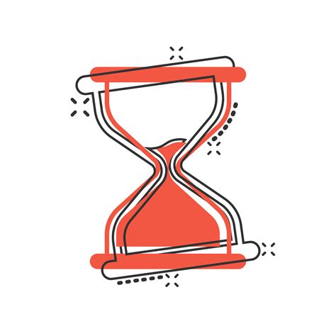 Hourglass Icon In Comic Style Sandglass Cartoon Vector Illustration On