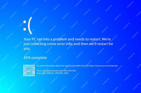 Premium Vector Modern Blue Screen Of Death Bsod Error On Laptop