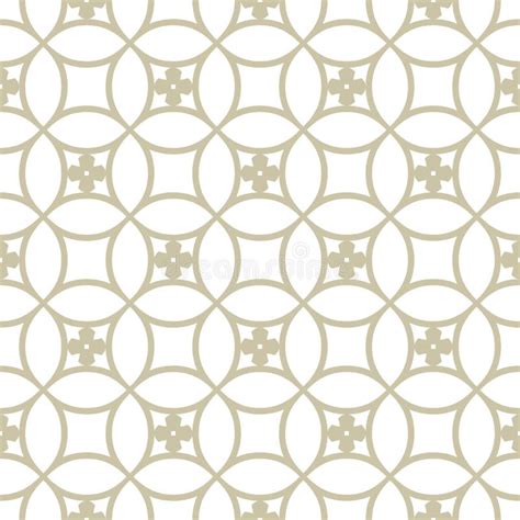 Vector Golden Grid Seamless Pattern Floral Tiles Ornament Rounded Mesh Net Stock Vector