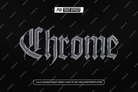 Premium Psd Chrome Text Effect Style Realistic