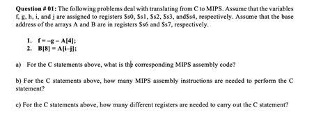Solved Question 01 The Following Problems Deal With