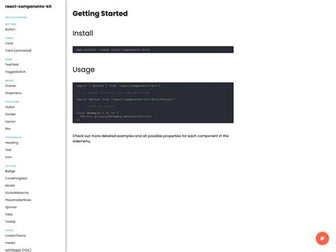 react components kit by taitounited a react template built at
