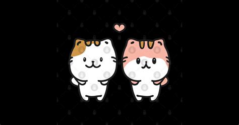 Couple Of Kawaii Cute Cat Cartoon Cat Couple Sticker Teepublic