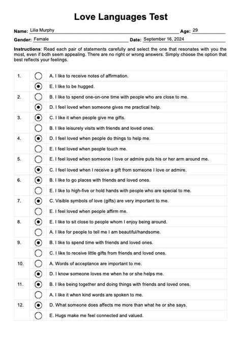 Love Language Test And Example Free Pdf Download Love Language Test And Example Free Pdf Download