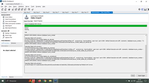 Não Consigo Carregar As Tabelas Por Nenhum Dos Métodos Utilizados Em Aula Consultas Sql
