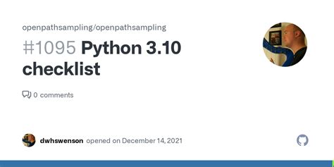 Python Checklist Issue Openpathsampling Openpathsampling GitHub