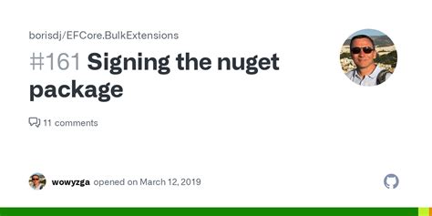 Signing The Nuget Package · Issue 161 · Borisdjefcorebulkextensions