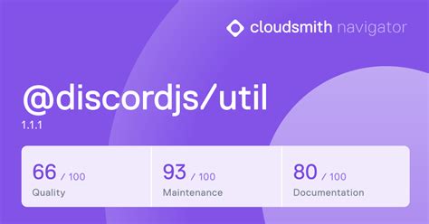 Discordjsutil 111 Npm Package Quality Cloudsmith Navigator