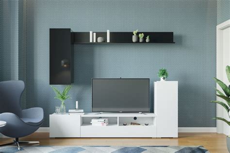 Гостиная стенка комплект Лайн Світ Меблів Нимфея альба Черный ДСП купить онлайн на Rozetka