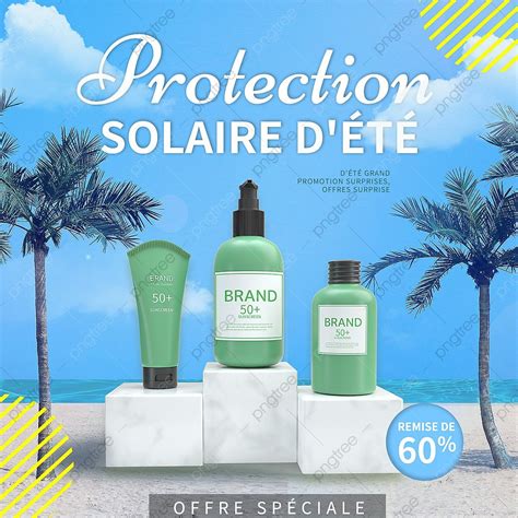 여름 태양 보호 프로모션 해변 스킨 케어 제품 프레젠테이션 프랑스 소셜 미디어 템플릿 템플릿 Psd 다운로드 디자인 자료 다운로드