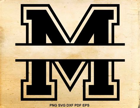 Split Monogram Svg Varsity Font Split Letter Svg Alphabet Etsy