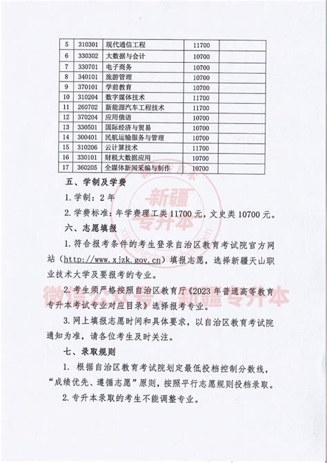 2023年新疆天山职业技术大学专升本招生简章 新东方网
