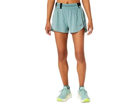 Metarun Split Short Celadon Shorts And Pants Asics