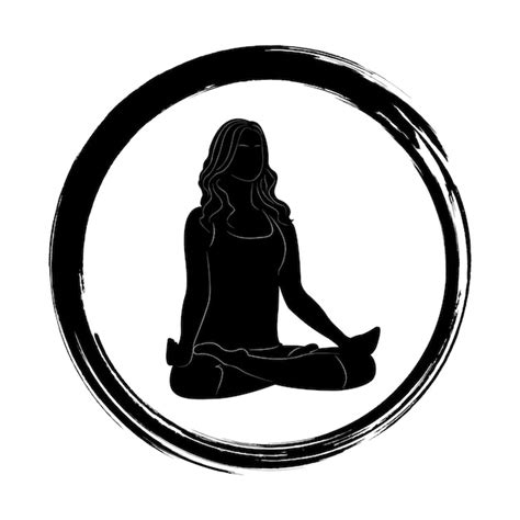 여자의 실루엣입니다 휴식과 명상을 위한 요가 자세 요가 로터스 포즈 프리미엄 벡터