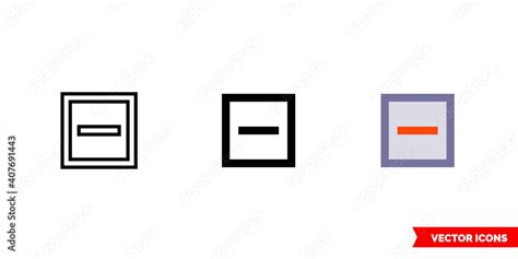 Indeterminate Checkbox Icon Of Types Color Black And White Outline