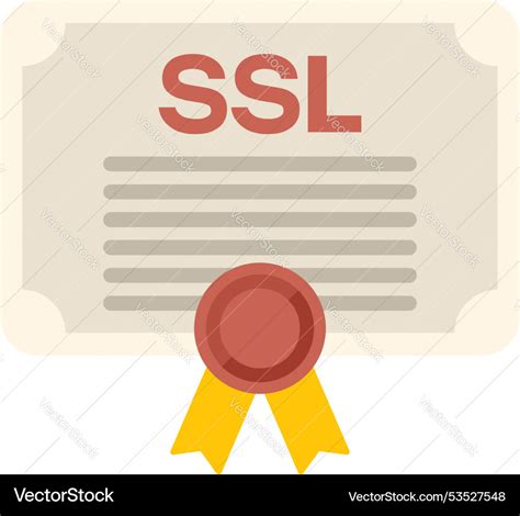 Ssl Certificate Guaranteeing Secure Online Vector Image