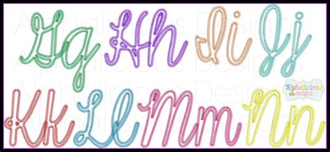 Digitized Applique Font Applique Font Cursive Applique Font Etsy