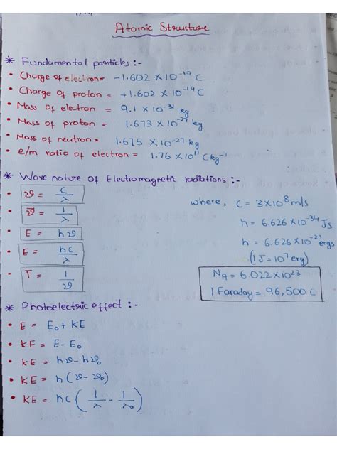 Atomic Structure Formulas Pdf