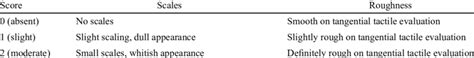Clinical Grading Score For Dryness And Tactile Roughness Modified From Download Scientific